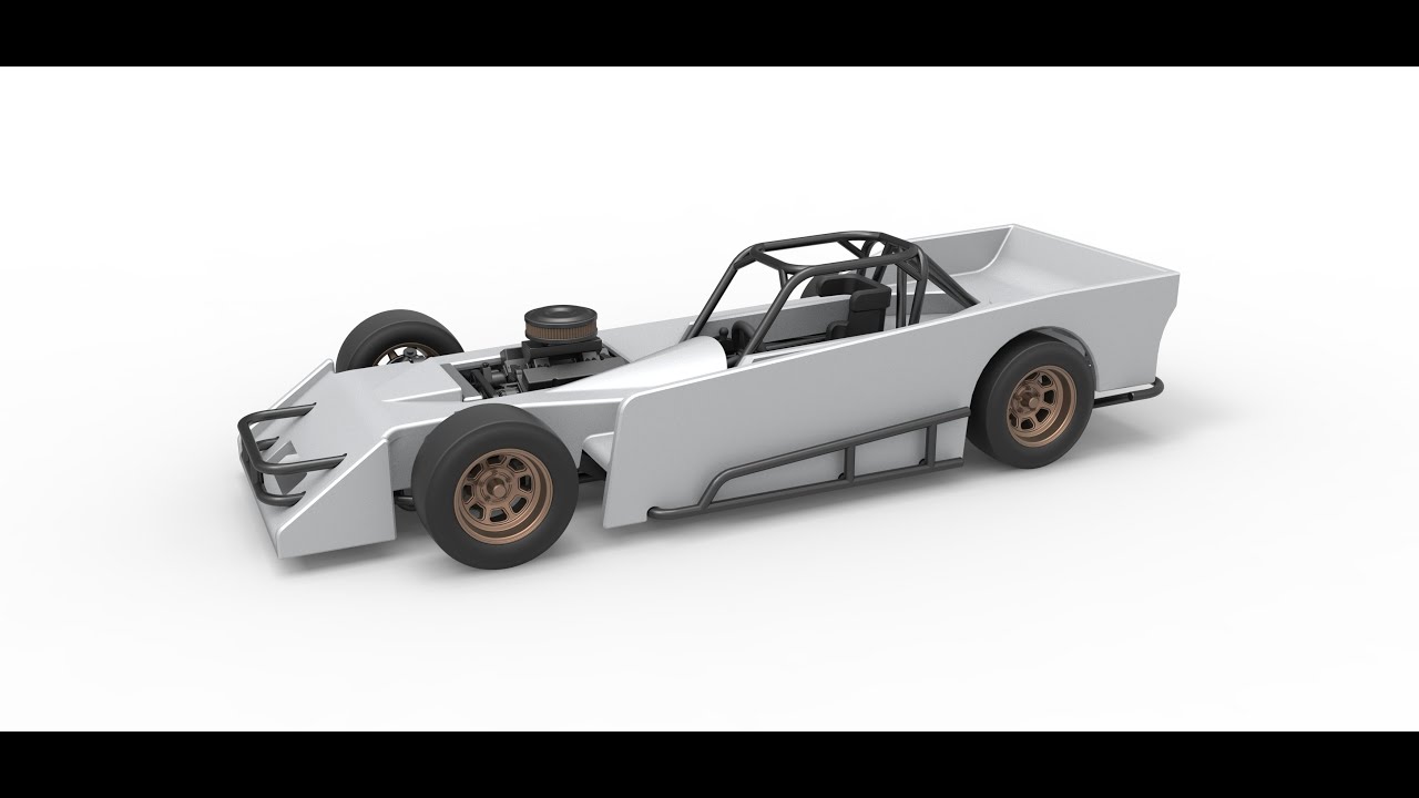3D printable Small Block Supermodified race car Scale 1:25 3D model ...