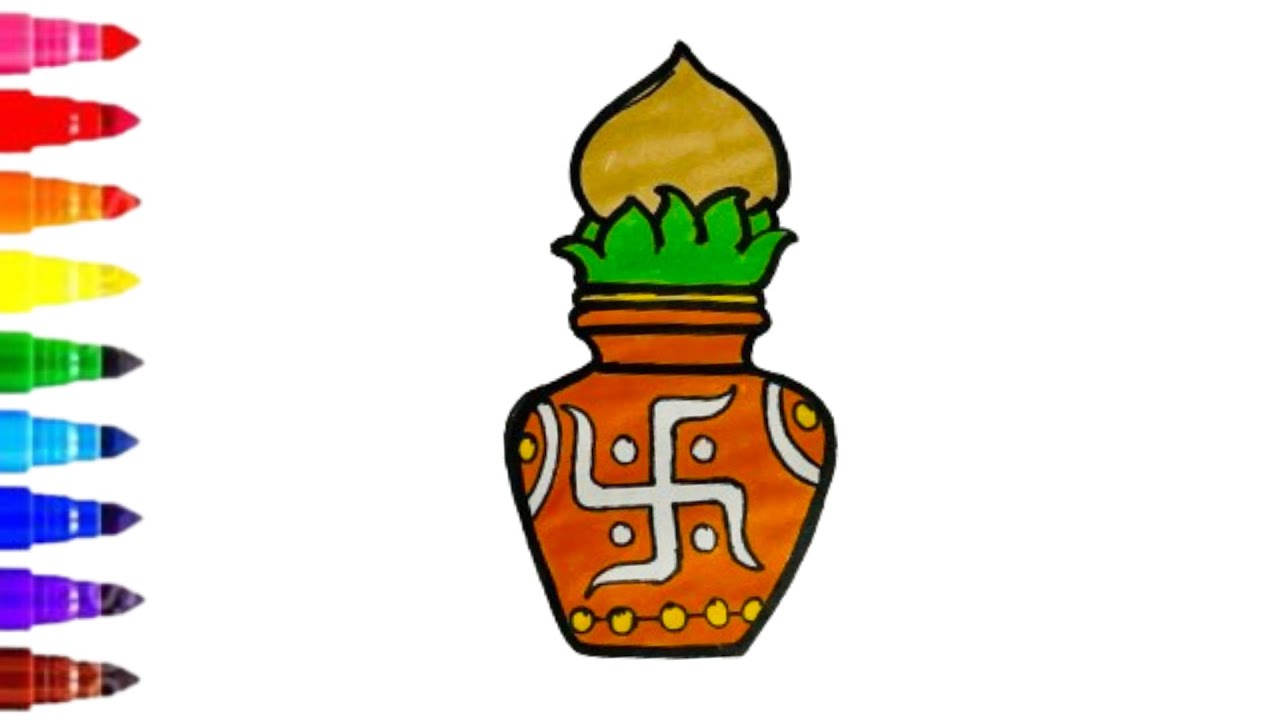 Easy Kalash Drawing | How to draw kalash step by step - YouTube