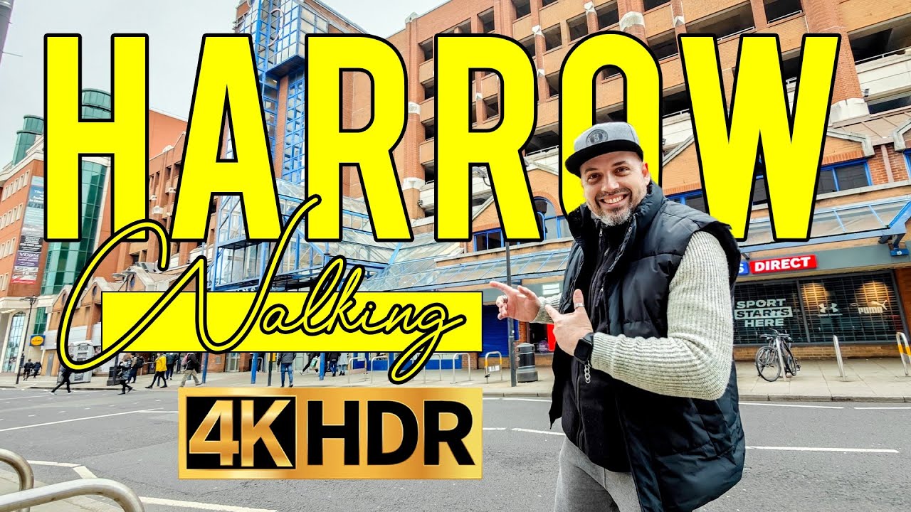 Walking Through London Borough of Harrow Commercial Street on a Sunday ...