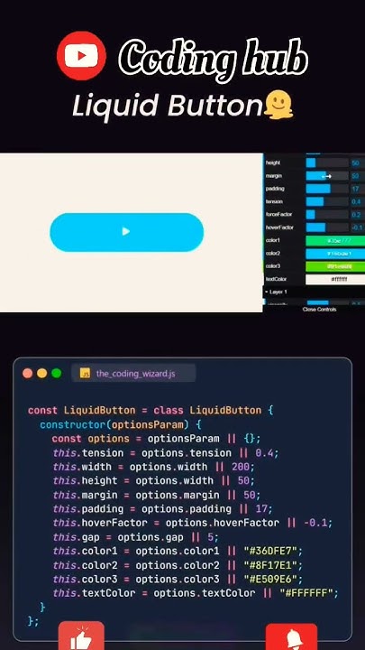 liquid button #codinghub #shorts #coding #viral #code - YouTube