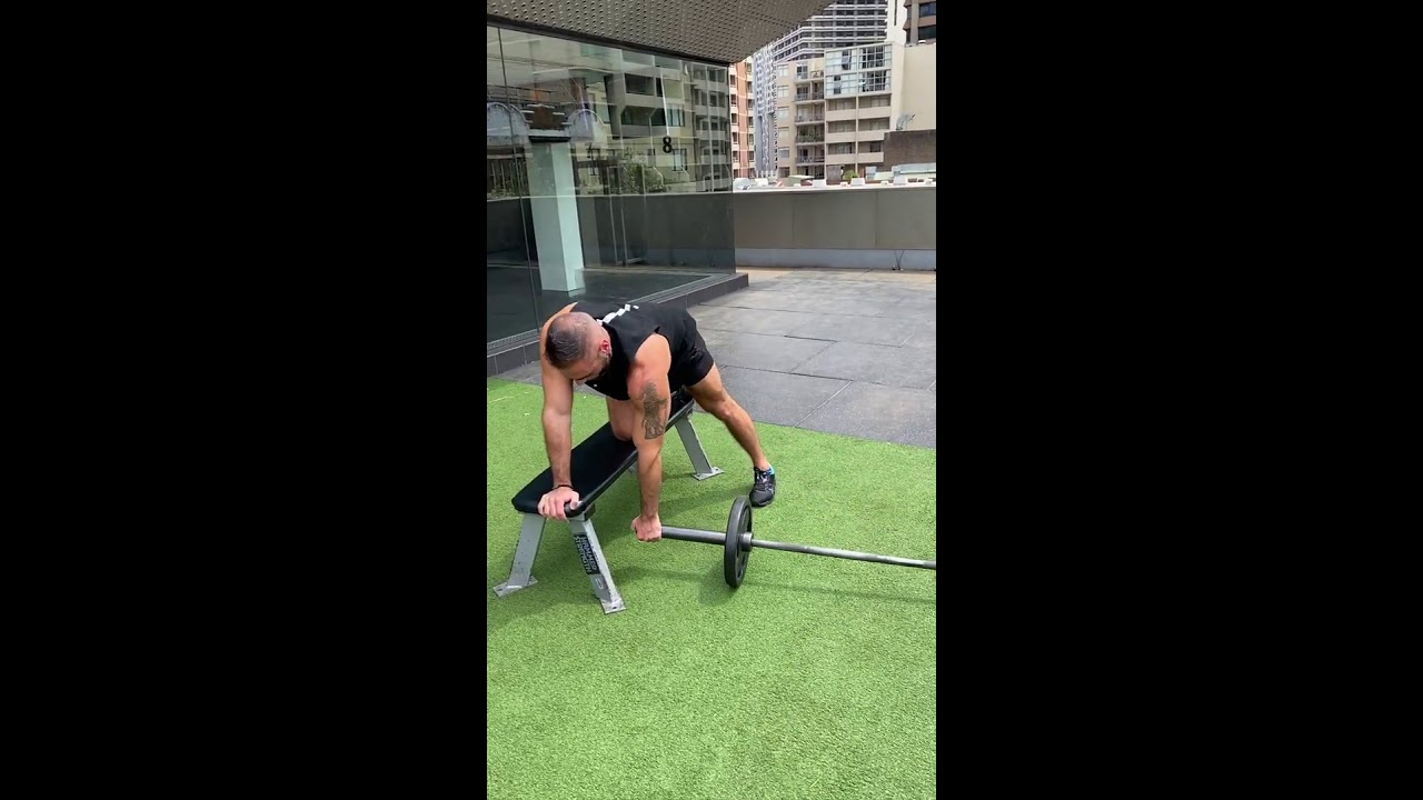 Landmine bench supported row - YouTube