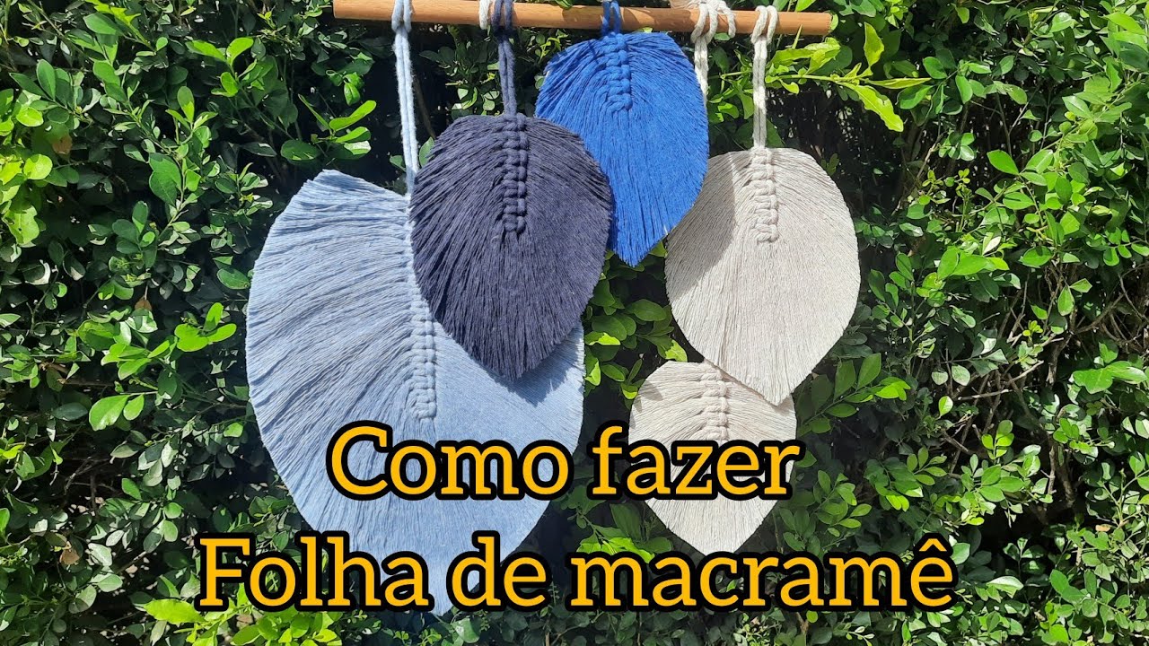 Como fazer folha ou pena de Macramê para iniciantes | Macramê folha ...