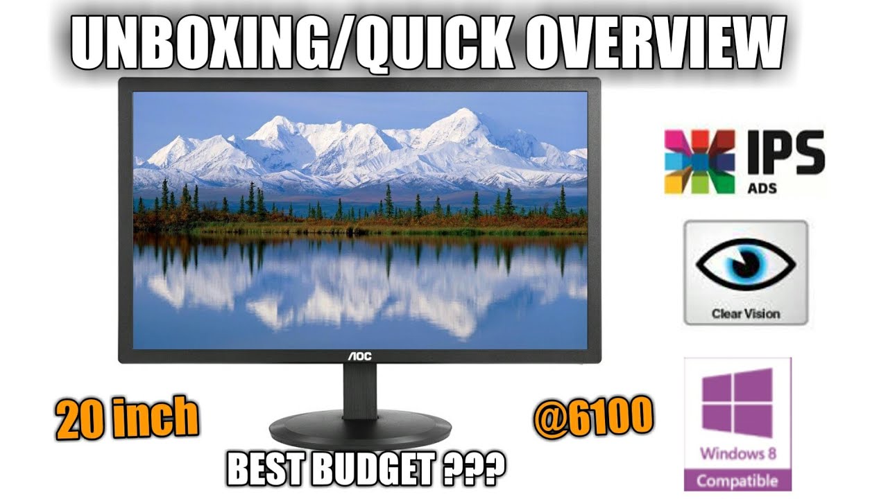 AOC I2080W IPS LED MONITOR UNBOXING| OVERVIEW | BEST BUDGET MONITOR ...