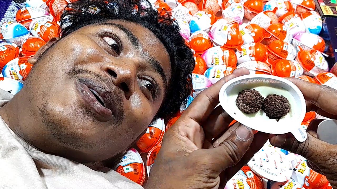 500 Glitter Kinder Joy opening ASMR - A lot of Kinder Surprise egg toys ...