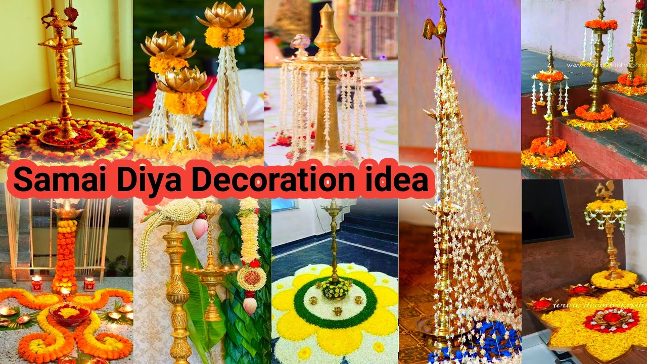 Samai Diya Decoration Ideas | Pooja Decoration ideas |Diya decoration ...