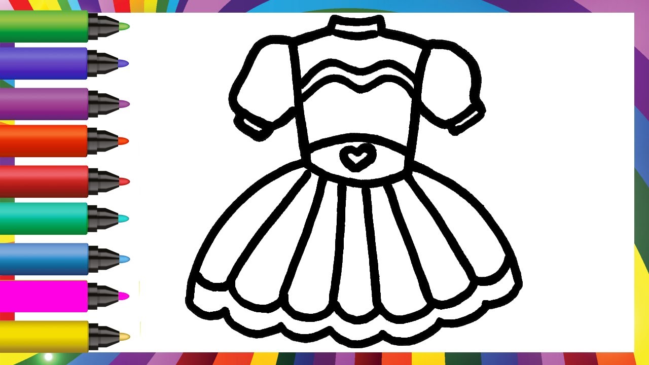 Drawing Cute Rainbow Dress👗🌈 For Princess | Drawing & Coloring For Kids ...