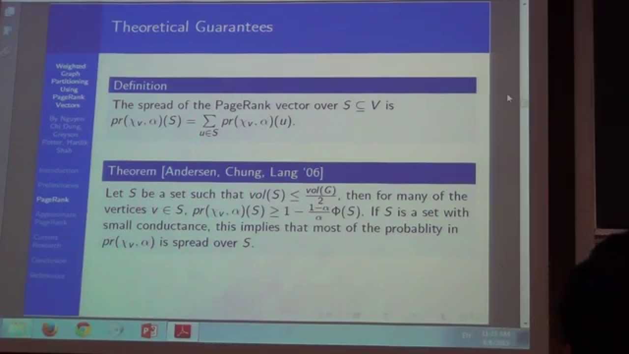 2015 REU Presentation - Weighted Graph Partioning Using PageRank ...