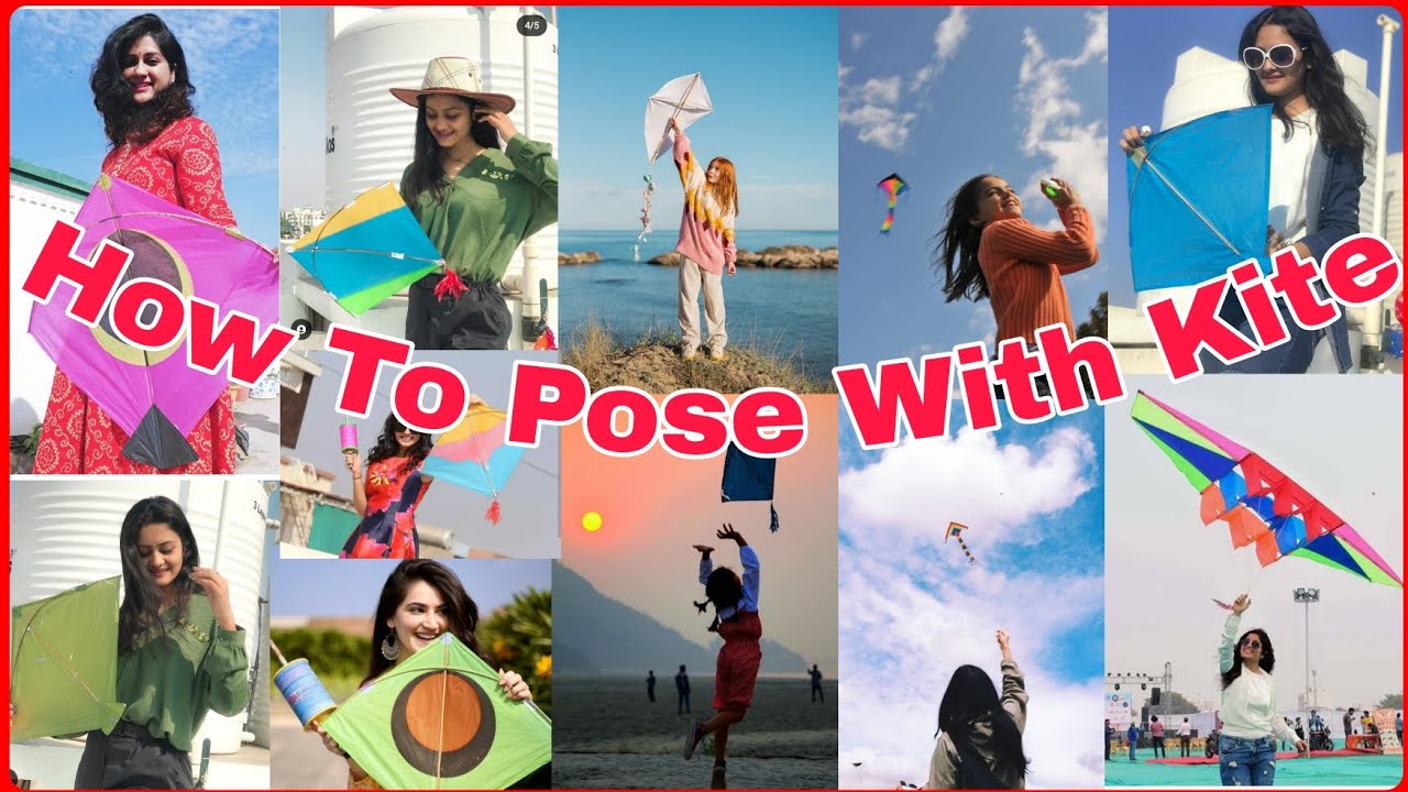 How To Pose With Kite//Girls Photoshoot Poses For Girls #posewithkite # ...