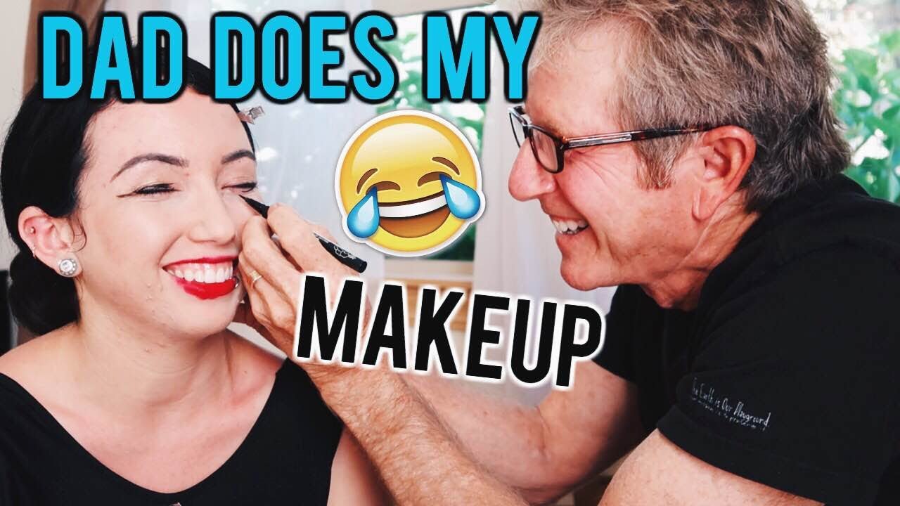DAD DOES MY FULL FACE OF MAKEUP! - YouTube