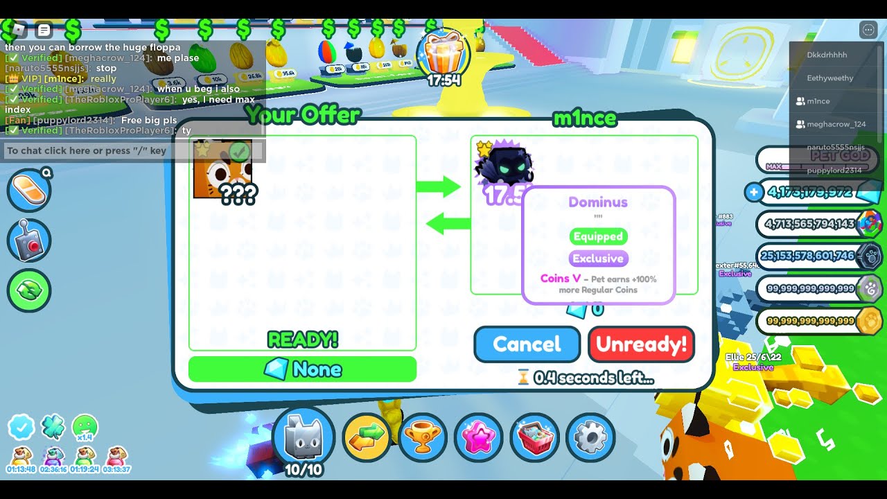 Letting a friend borrow my Huge Floppa in Pet Simulator X Roblox and ...