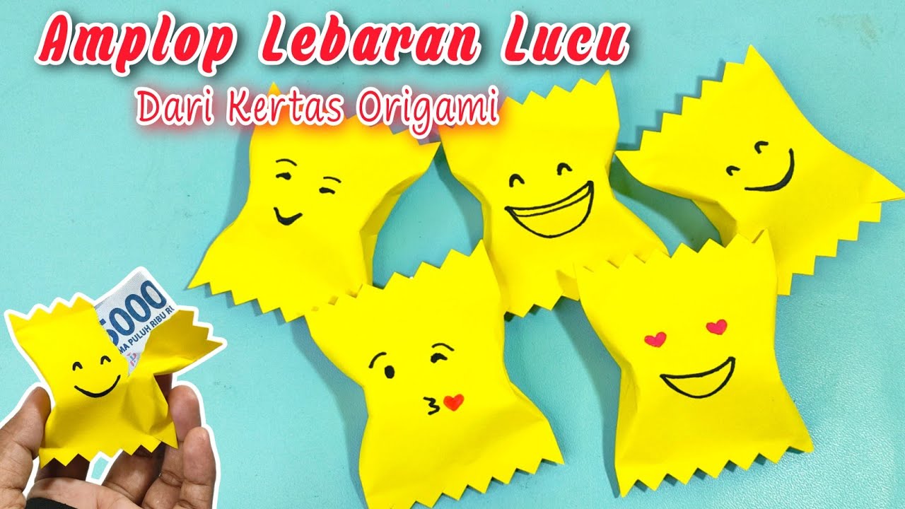Amplop Lebaran Bentuk Permen Lucu Dari Kertas Origami || Ide Angpao ...