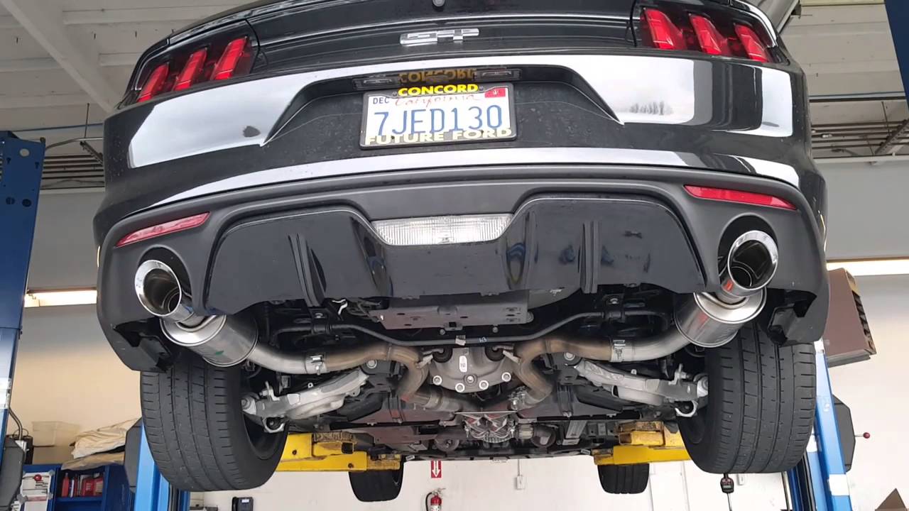 15 Mustang gt ROUSH axleback +CORSA2XPIPE - YouTube