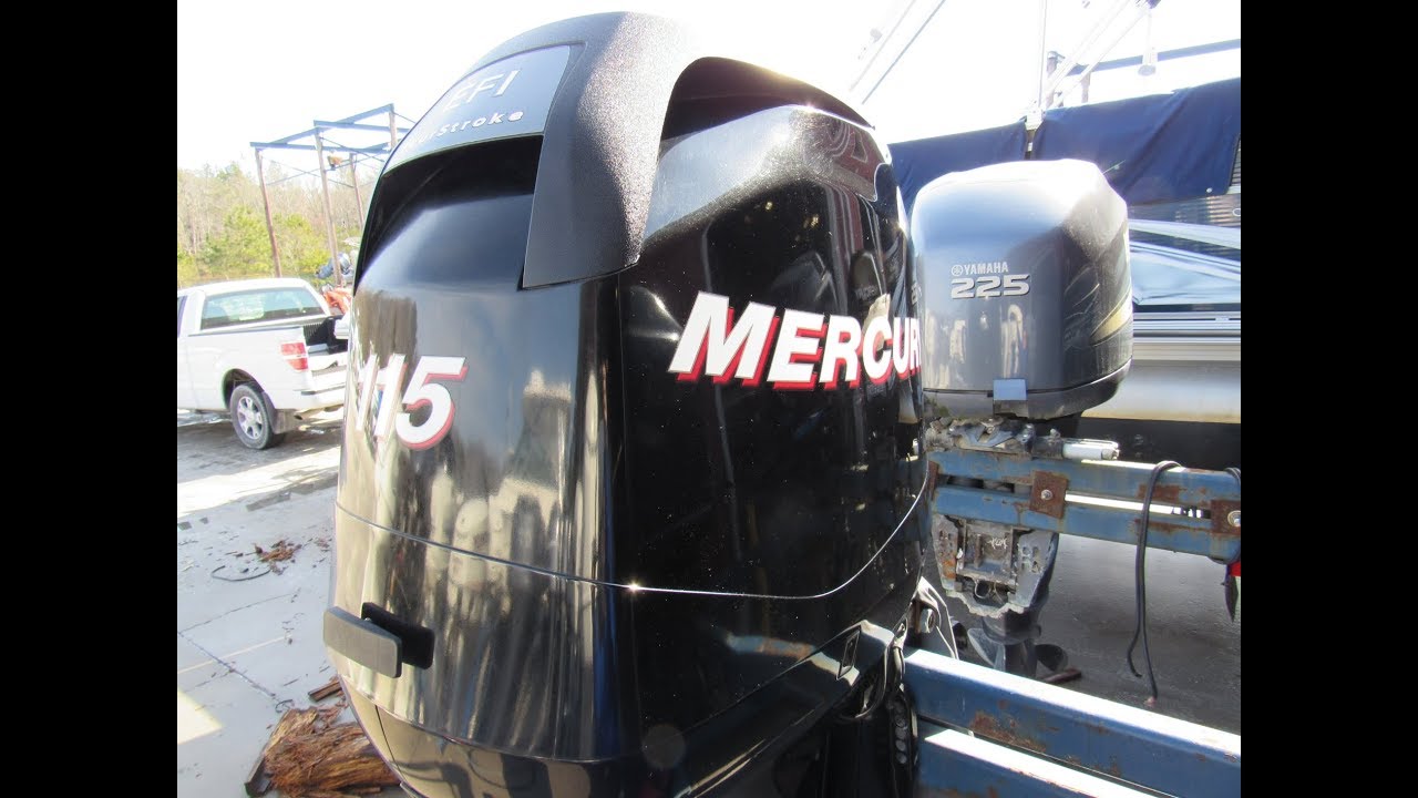 Used 2007 Mercury 115HP Outboard 115ELPT 20" Shaft 4 Stroke - YouTube