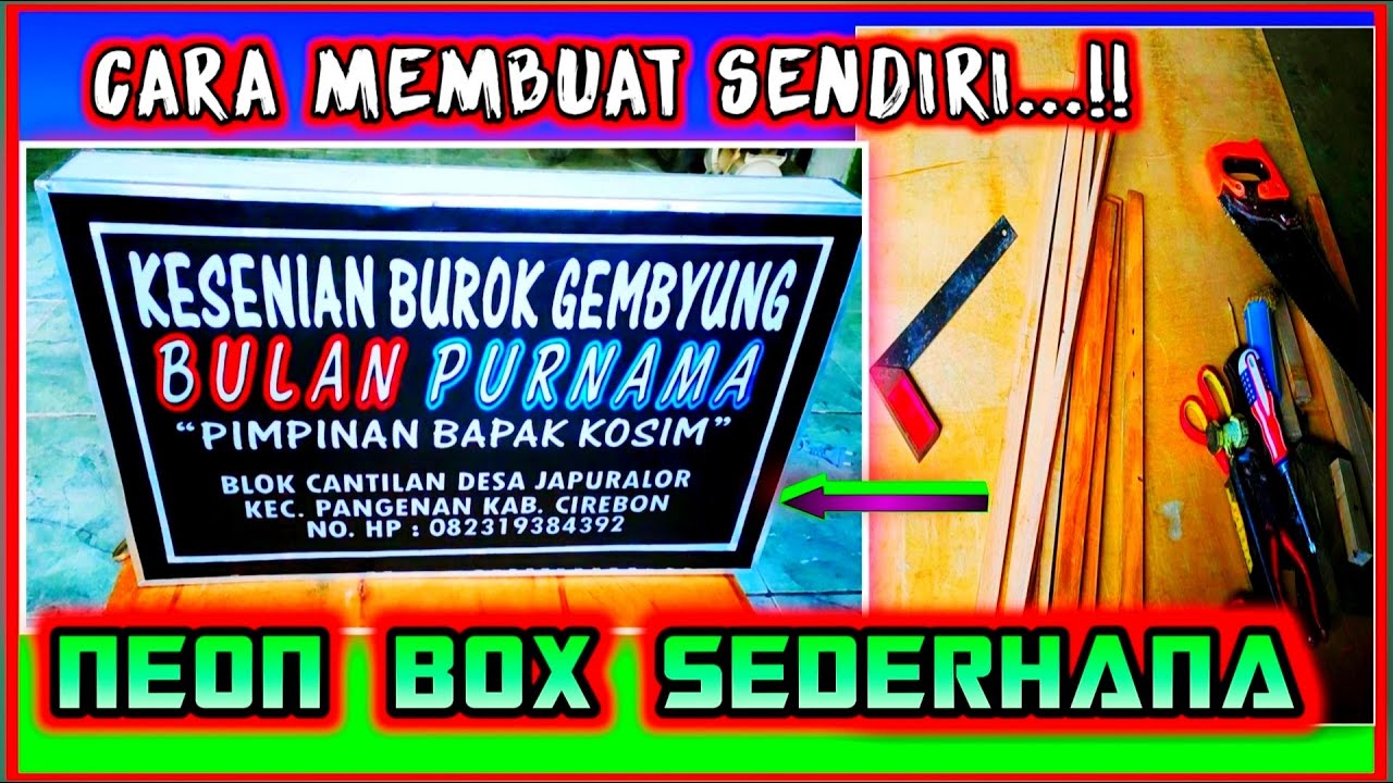 CARA MEMBUAT NEON BOX SEDERHANA SENDIRI DARI BAHAN KAYU | MUDAH DAN ...