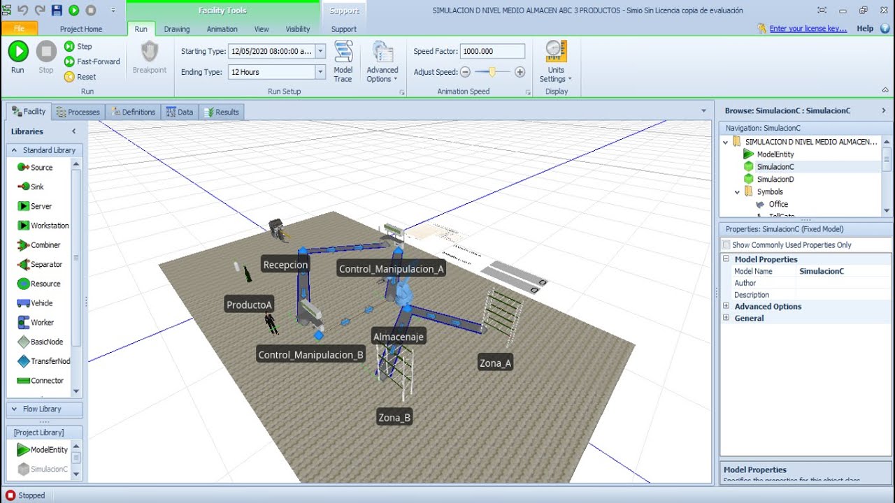 SIMULACION CON SOFTWARE SIMIO D NIVEL INTERMEDIO ALAMCEN ABC 3 ...