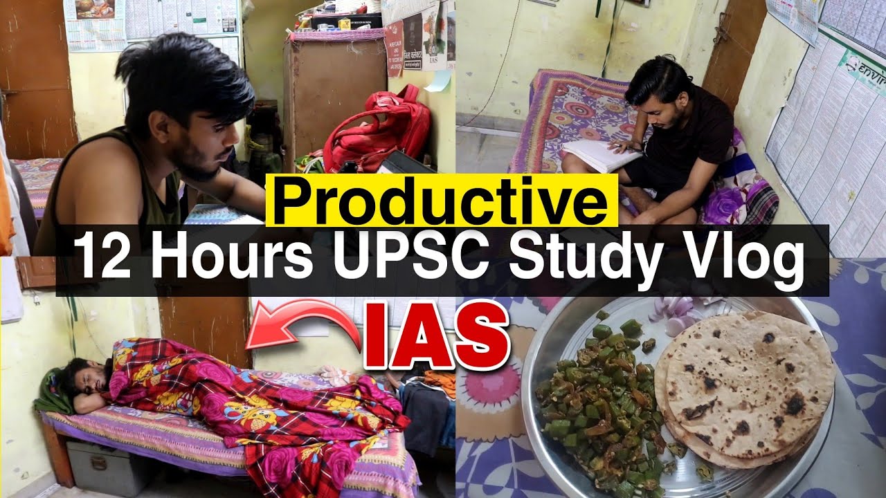 upsc study vlog | 12 hours upsc study routine | a day in the life of a UPSC aspirant Delhi - YouTube