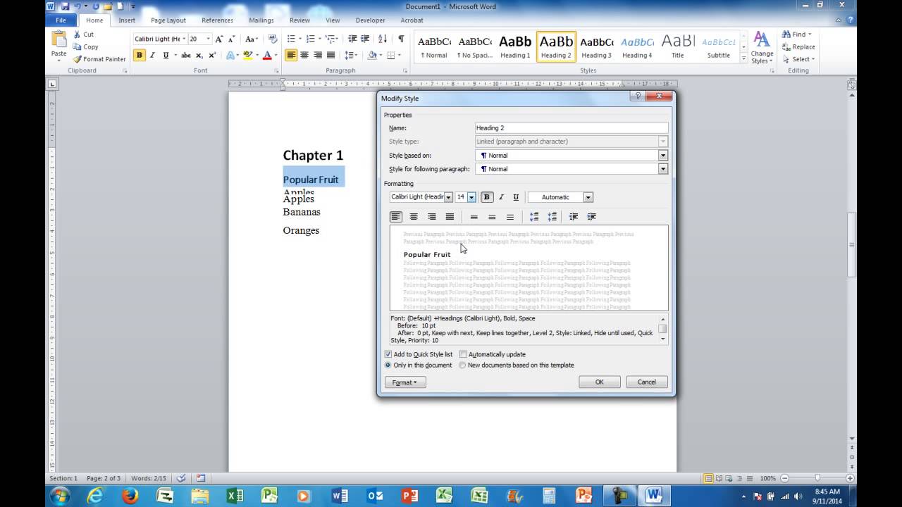 Create chapter heading styles and table of contents for ebooks - YouTube