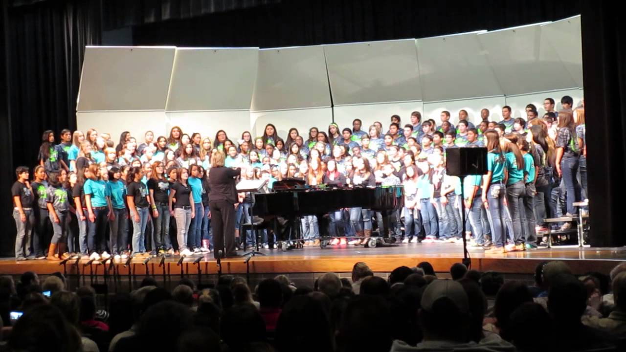 Gentry Junior High School Choir at Pop Concert sing God Bless America ...