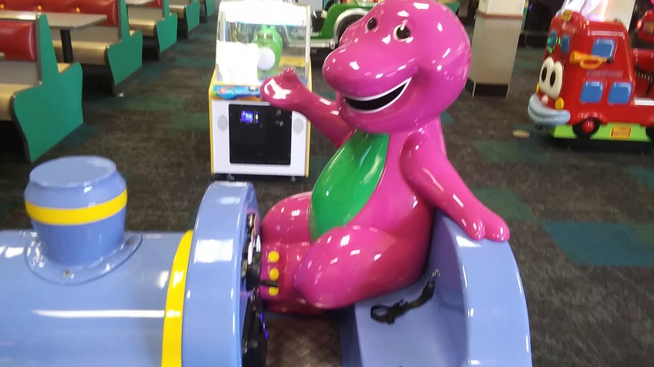 BARNEY Kids "Coin Operated" Amusement Kiddie Ride CHUCK E CHEESE Arcade ...