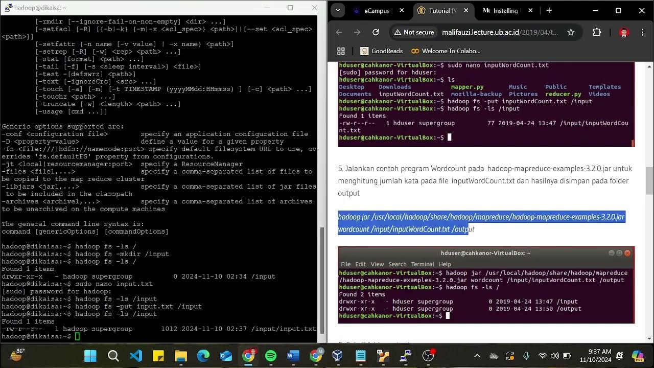 Melakukan Program Word Count pada hadoop dengan ubuntu Server - YouTube