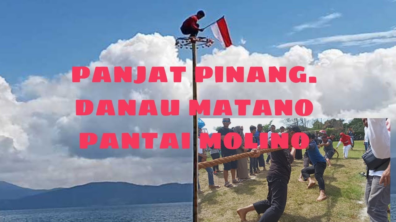 Panjat Pinang di tengah Danau Matano pantai molino sorowako - YouTube