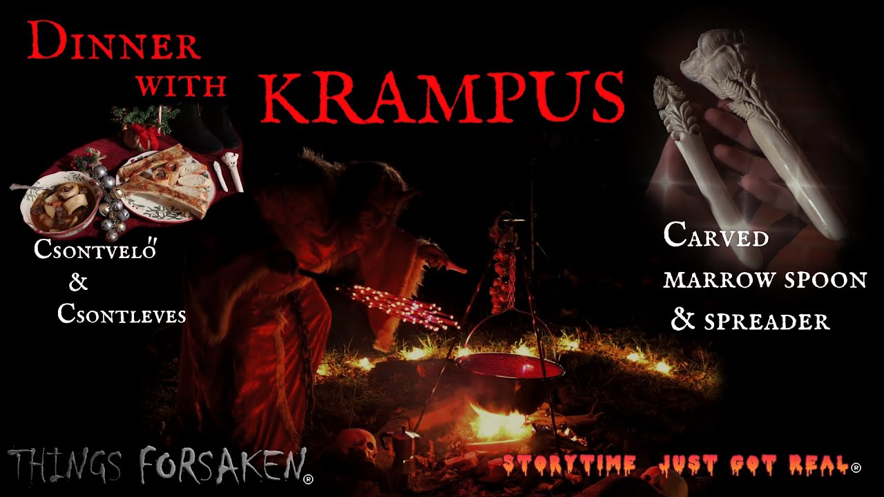 Dinner with Krampus ~ Making Hungarian bone marrow cuisine & Carving a ...