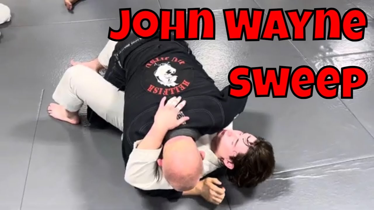 John Wayne sweep from knee shield half guard - YouTube