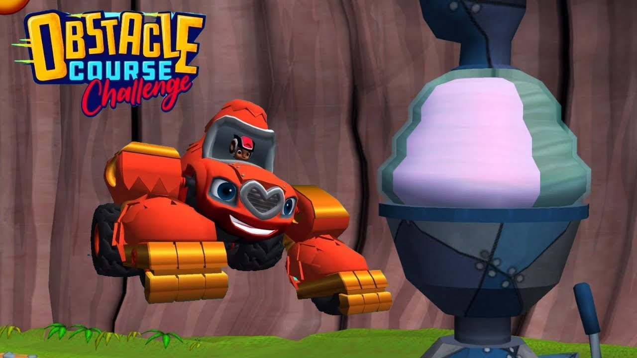 Blaze Obstacle Course - Gorilla Blaze destroy the Ice Cream Machine ...