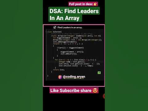 Datastructure & Algorithm PROBLEM -11 #shorts #dsa #gfg #shortsvideo #programming - YouTube