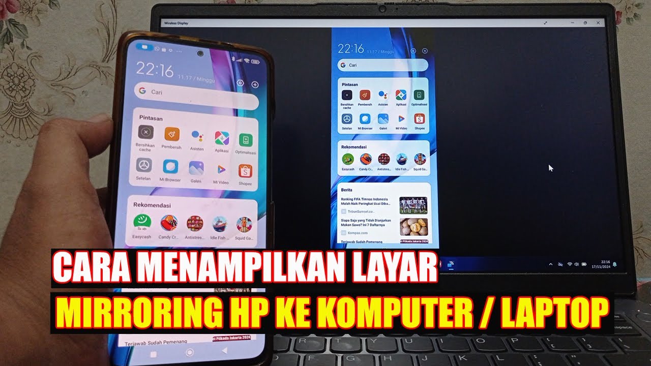 Cara Menampilkan Layar HP ke Laptop | Mirroring HP Android Di PC ...