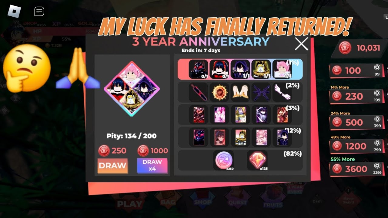 SPENDING 10K RAID TOKENS ON GACHA. SUPER LUCKY!!! Roblox- Anime ...