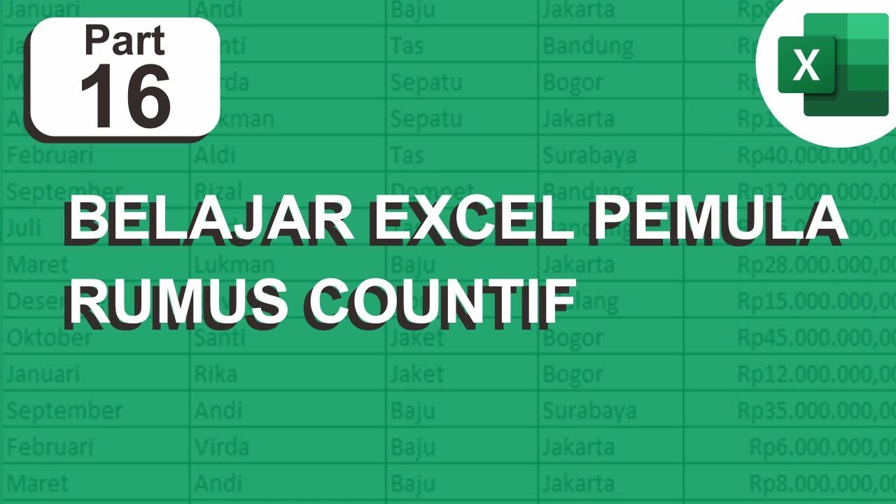 Belajar Excel Pemula Dari Nol Rumus Countif Multi Talenta Tutorial - YouTube