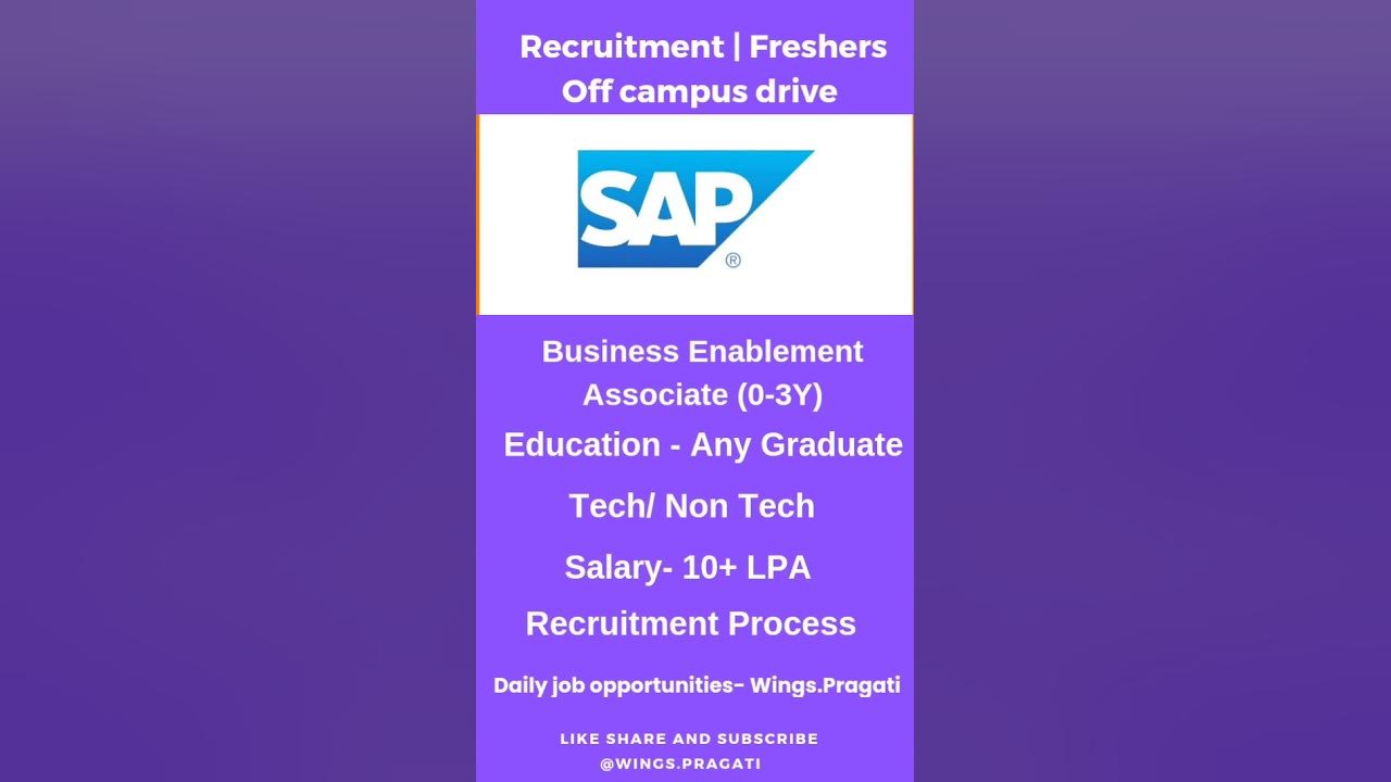 SAP hiring business associate #job #youtubeshorts #share #shorts # ...