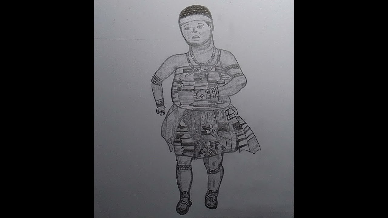 How to Draw a Woman dancing Adowa dance - YouTube