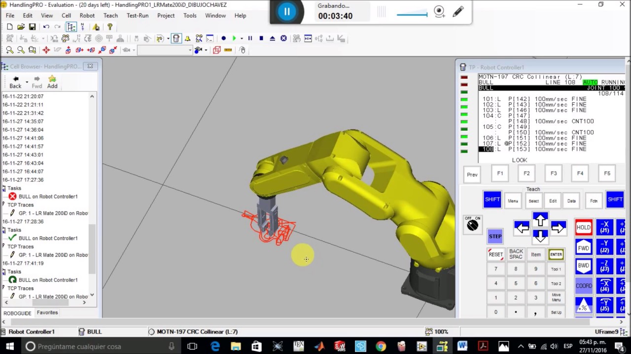 Programación y simulación de un robot industrial (4) - YouTube