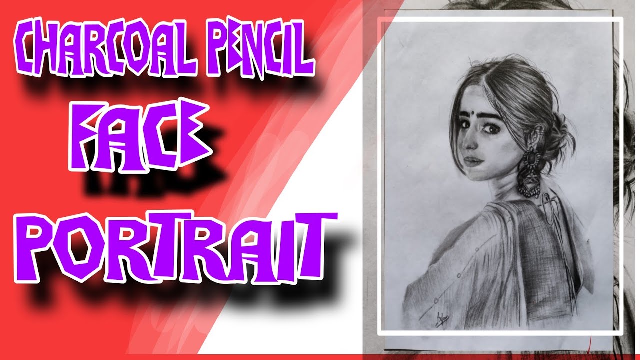 charcoal pencil face portrait ll Art by - @artistirfan02 - YouTube