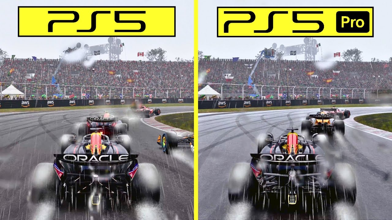 F1 24 PS5 vs PS5 Pro Ray Tracing Mode Rain Effect Graphics Comparison ...