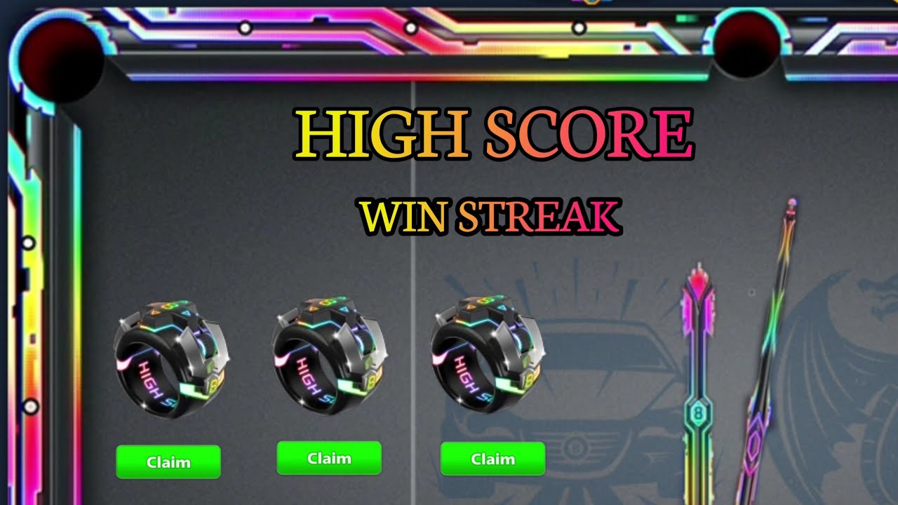 High Score Win Streak. Beautiful 😍 Table Cue 💍 Ring . RDS 8 Ball Pool ...