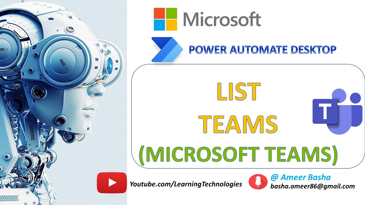 Power Automate Desktop || List Teams (Microsoft Teams Actions) - YouTube