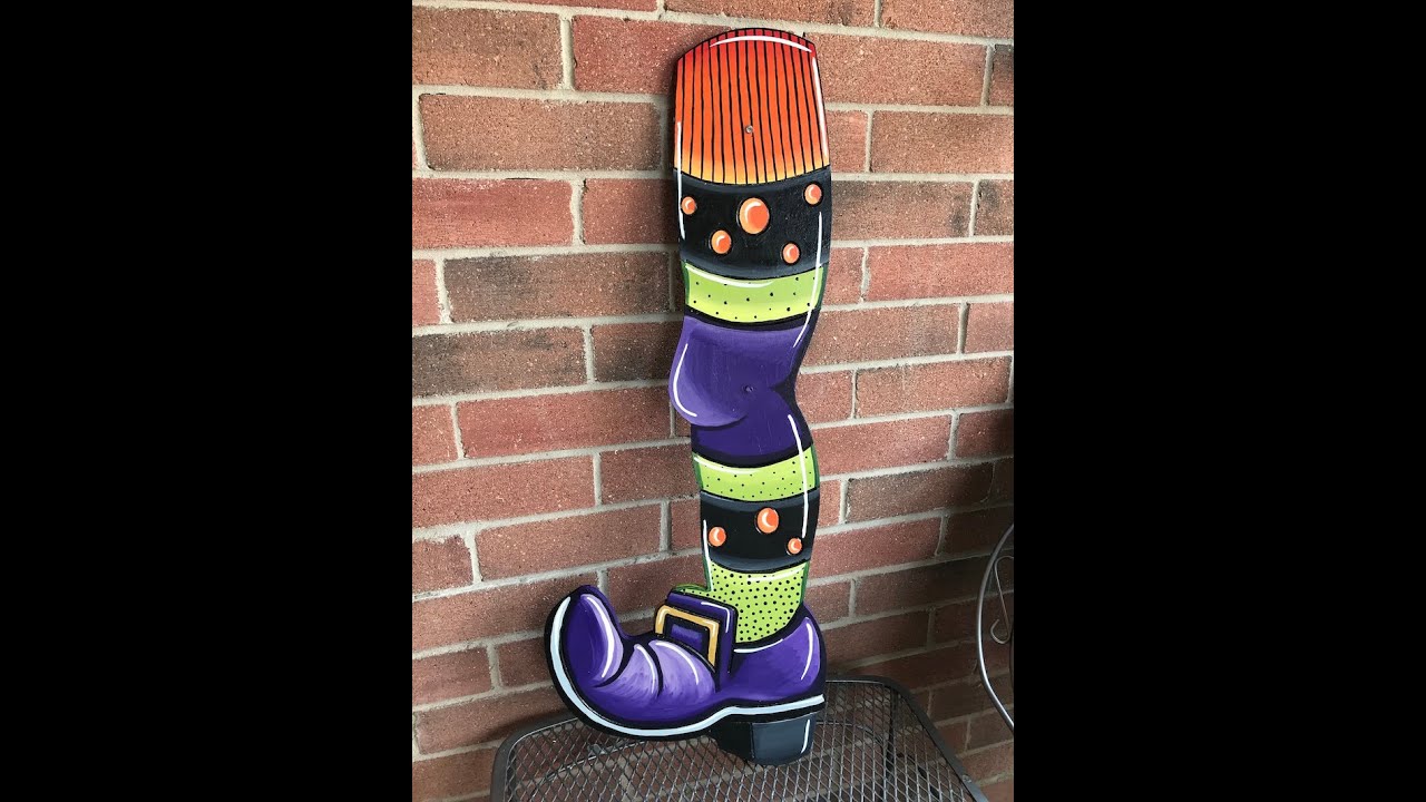 LEARN TO PAINT: Cute Halloween Witch Leg (Two Color Combos!) - YouTube