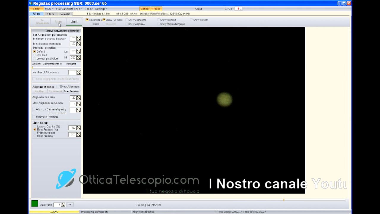 Tutorial Registax: Video di Giove .ser come lo elaboro con Registax? #otticatelescopio - YouTube