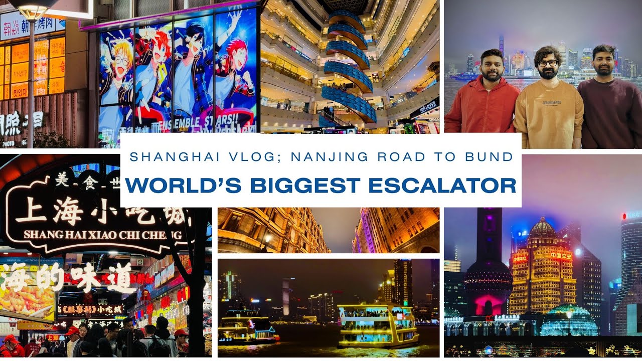 World's Biggest Round Escalator | Shanghai | Nanjing Road to Bund ...