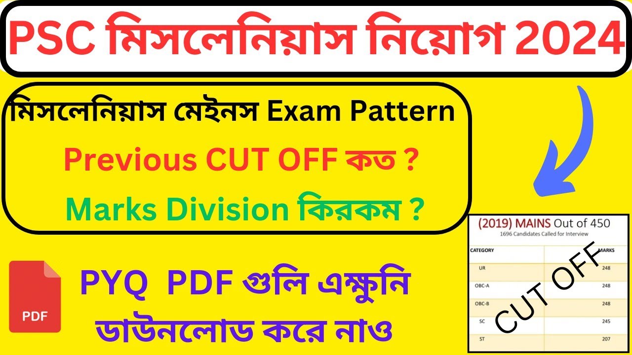All About PSC Miscellaneous MAINS Exam Pattern | Marks Division | Cut ...