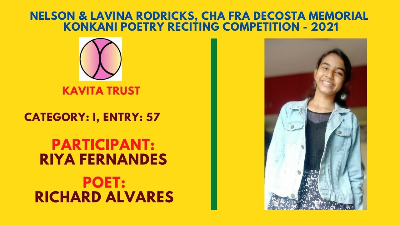 Category I Entry 57 | Riya Fernandes | Poet: Richard Alvares | Kavita ...