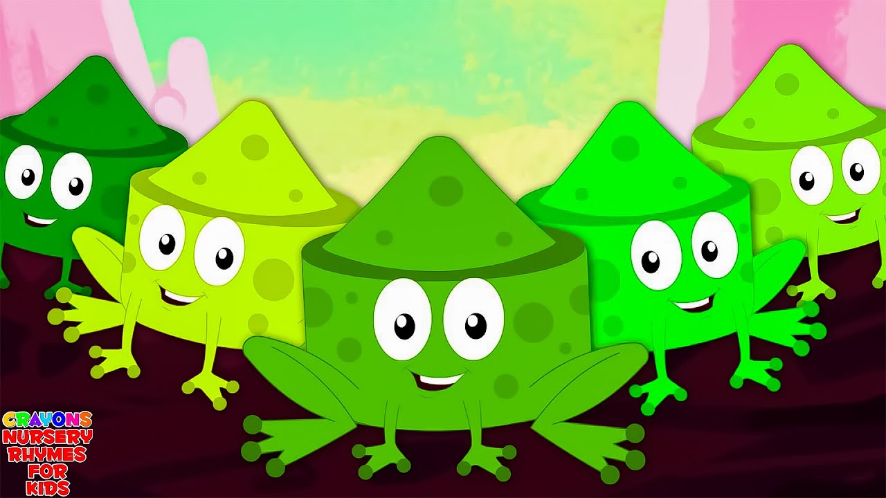 Five Little Speckled Frogs Nursery Rhyme for Kids by Crayons - YouTube