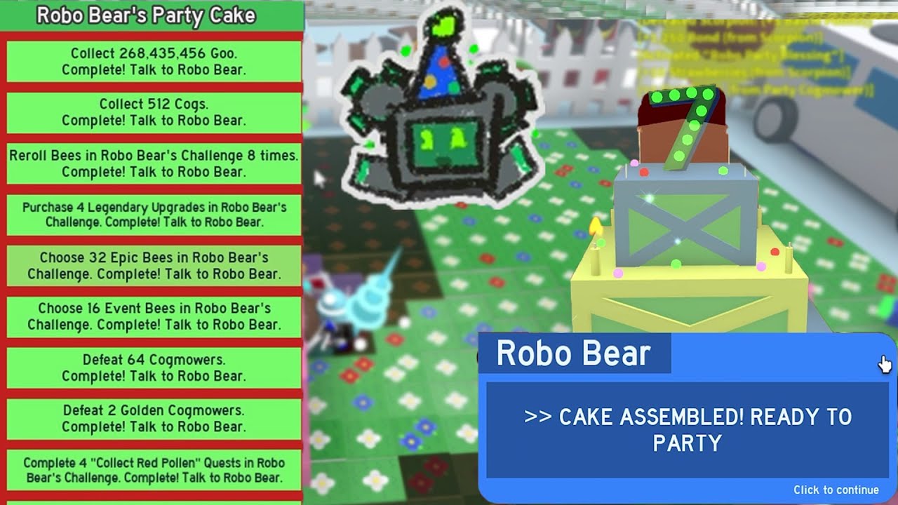 Robo Bears Party Cake is Done! - Bee Swarm Simulator - YouTube