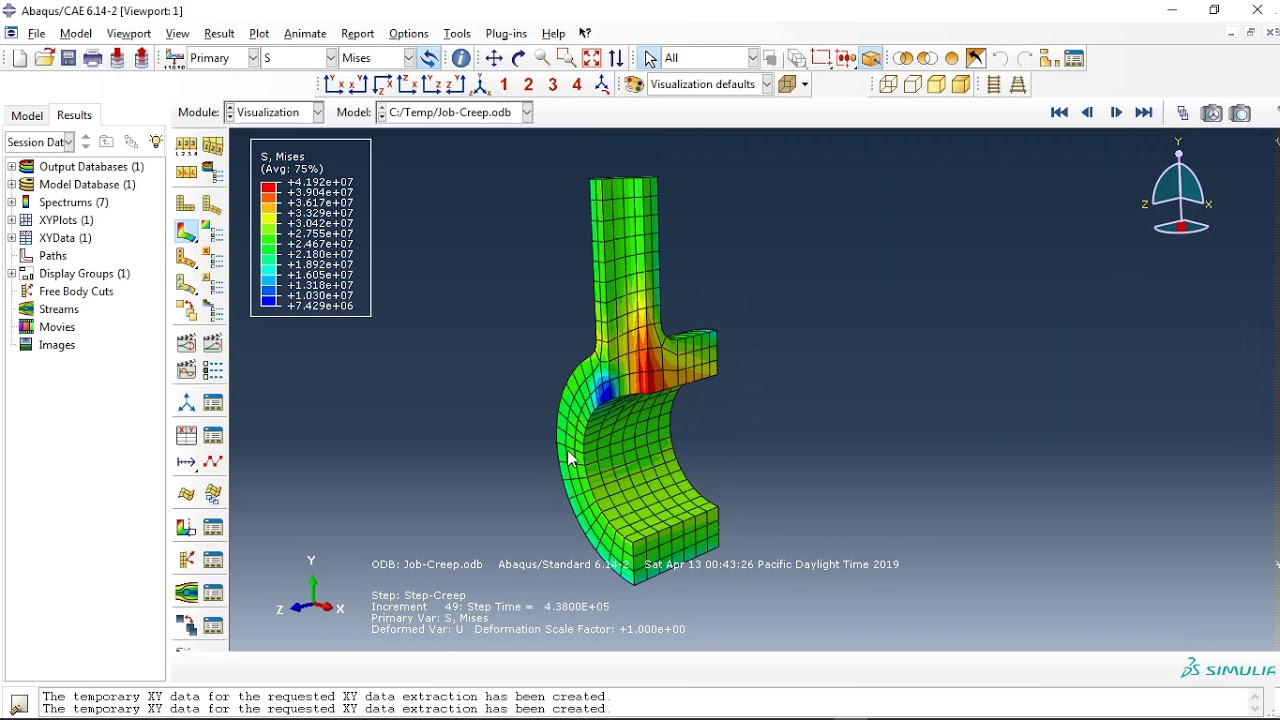 Simulation creep phenomenon of a steel pipe in Abaqus - YouTube