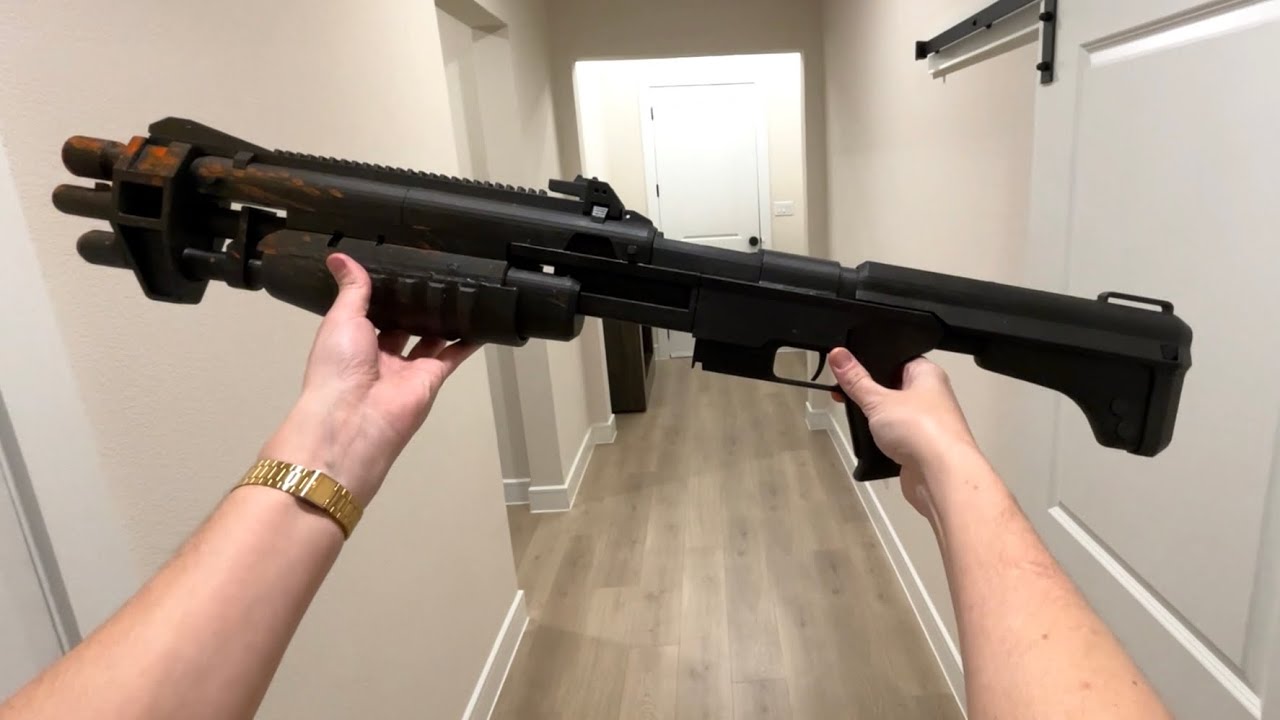 3D Printed Halo Reach M45E Tactical Shotgun Showcase - YouTube