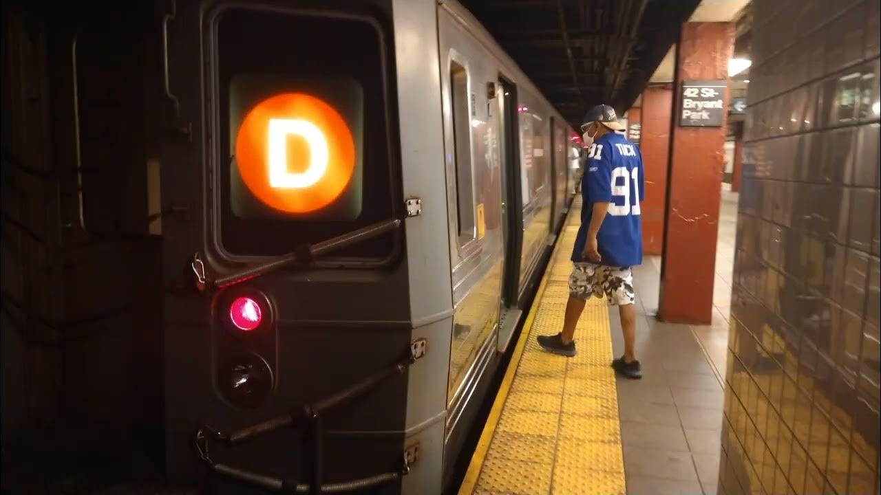 MTA NYC Subway|IND 6th Avenue Line|(D) (E) & (F) Trains at 42nd Street Bryant Park - YouTube