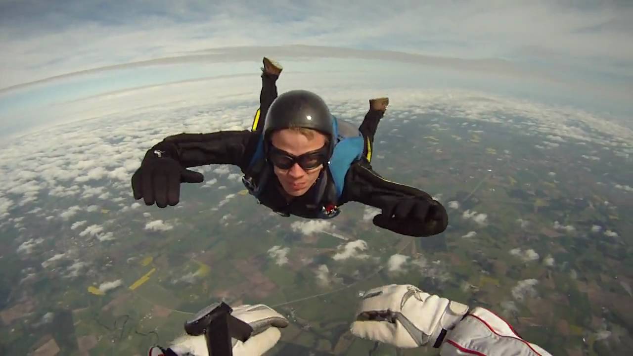 1st skydive after exam! GoPro HD - YouTube